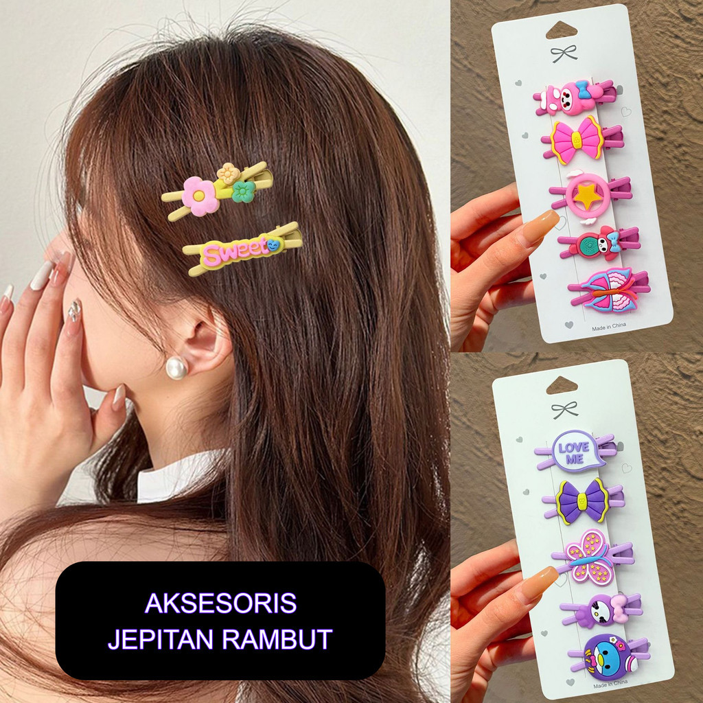 Jual ED - 5PCS / SET JEPITAN RAMBUT ANAK MODEL KARAKTER LUCU KOREA ...