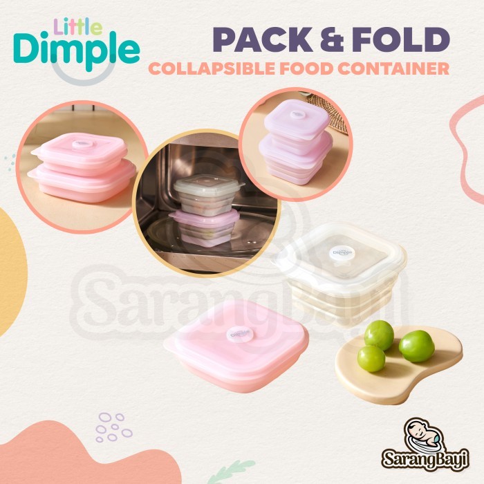 Jual Little Dimple Pack and Fold Collapsible Silicone Food Container ...