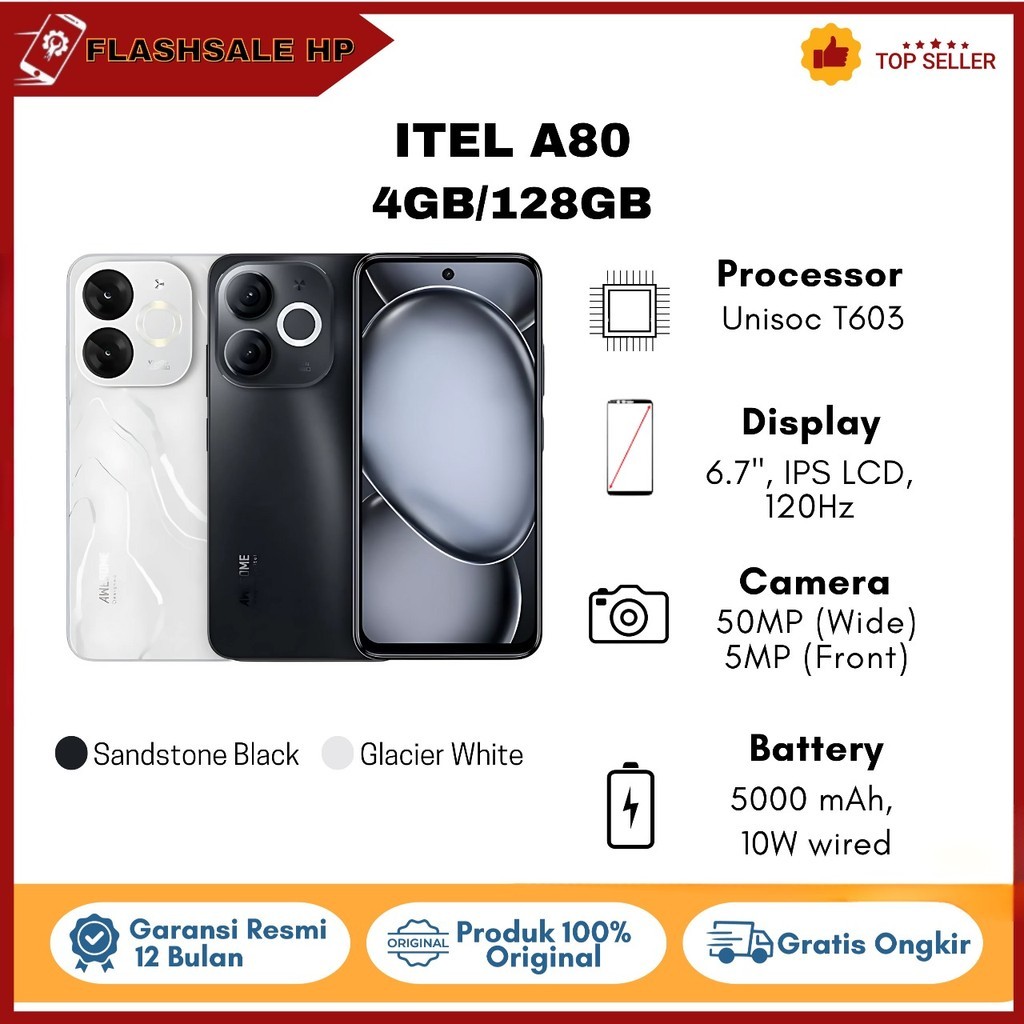 Jual ITEL A80 4GB/128GB GARANSI RESMI | Shopee Indonesia