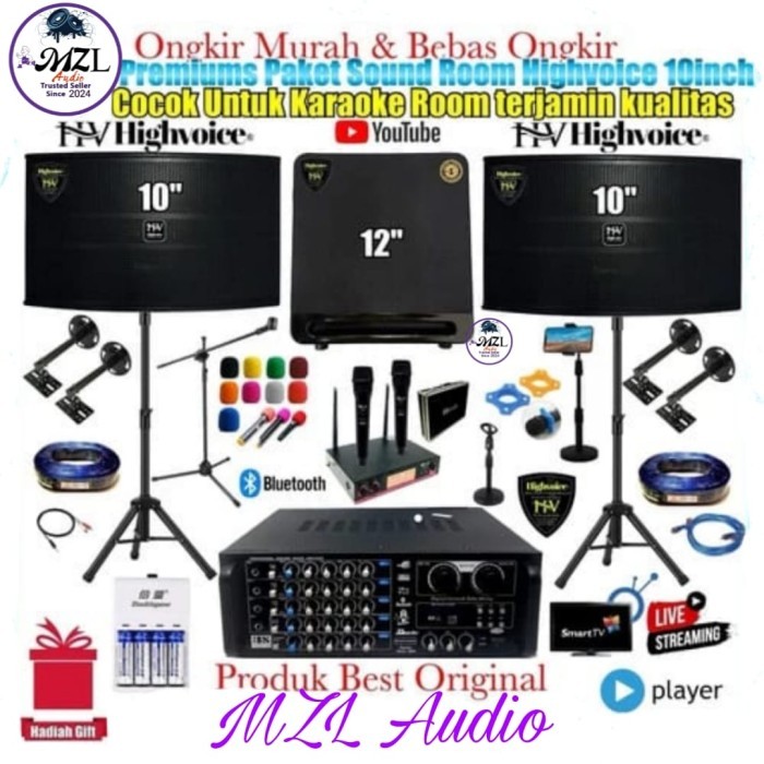 Jual Paket sound system premiums karaoke Room vip 10inch Highvoice Plus ...