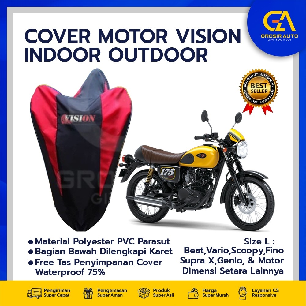 Jual Sarung Motor W175 Waterproof Vision / Cover Selimut Penutup Sarung ...