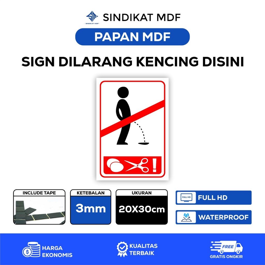 Jual [BISA COD] Papan Sign Dilarang Kencing Disini Ukuran 20x30cm ...