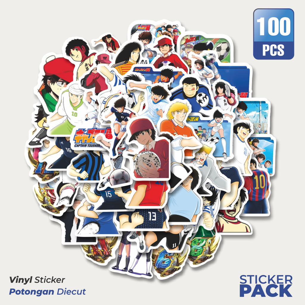 Jual 100 PCS STIKER Anime Captain Tsubasa Sticker Waterproof Aesthetic ...