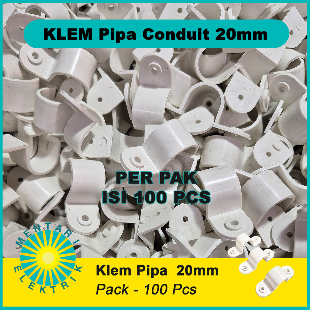 Jual KLEM PIPA CONDUIT SUPERTY 20MM PACK 100 PCS | Shopee Indonesia