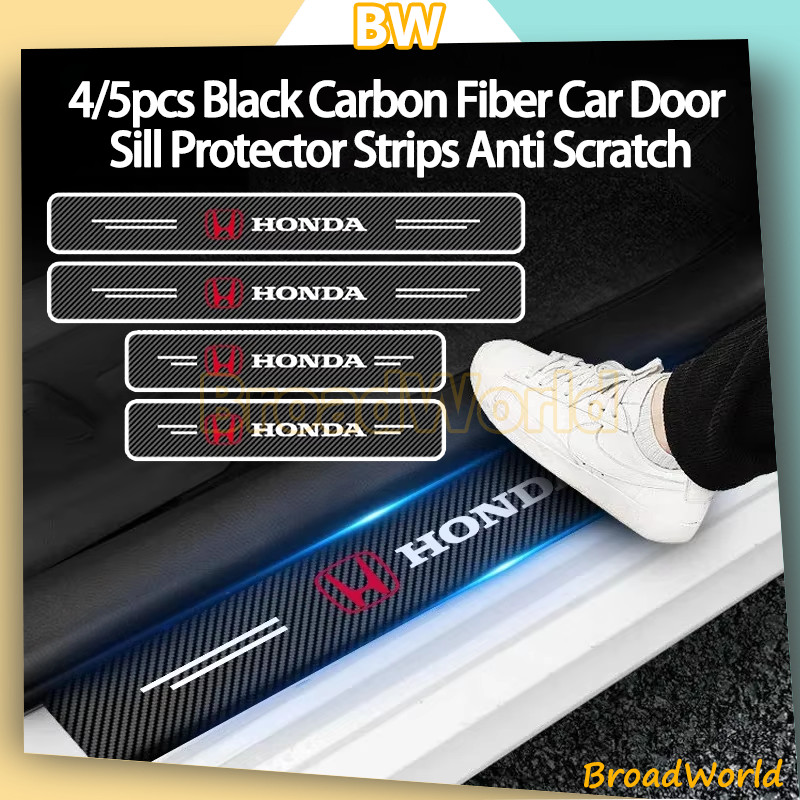 Jual BW 4pcs/5PCS Universal Sill Plates Carbon Pijakan Kaki Stiker Car ...