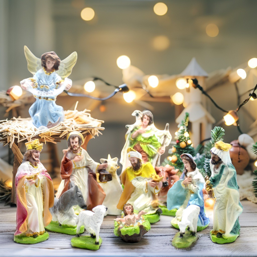 Jual SET PATUNG NATAL 15 CM / HADIAH NATAL / NATIVITY SCANE / PATUNG ...
