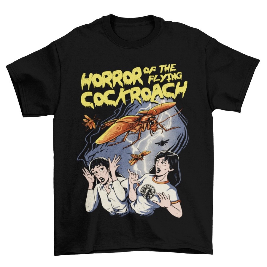 Jual (COD) Tomoinc Kaos Unisex - Horror Of The Flying Cockroach ...