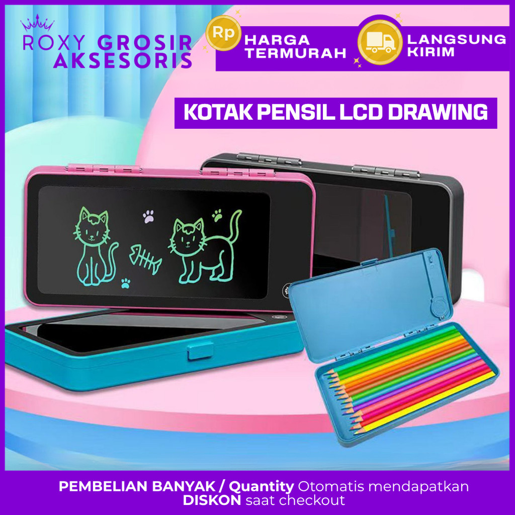 Jual Kotak Pensil LCD Drawing / Tempat Pensil LCD Writting 2in1 with ...