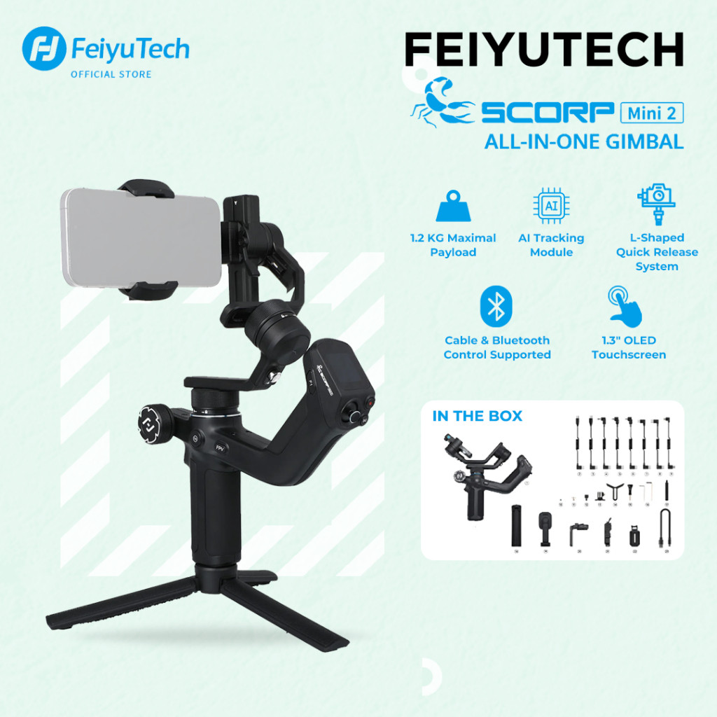Jual Feiyu Scorp Mini 2 New ALL-IN-ONE gimbal with built-in AI tracker ...