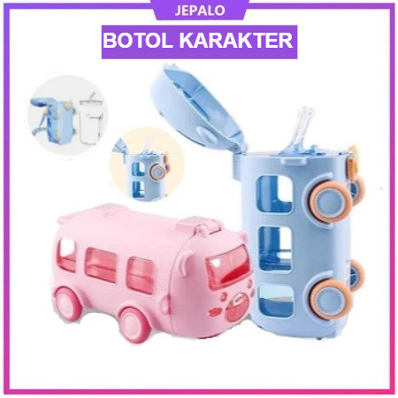Jual Botol Minum Anak karakter mobil / Botol Motif BUS MOBIL / Botol ...