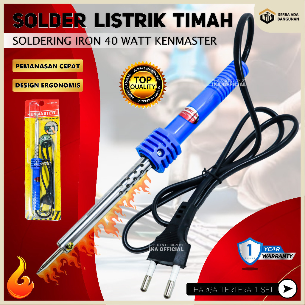 Jual SAB Solder Listrik Plastik Soldier 40 Watt 40w KENMASTER TERMURAH ...