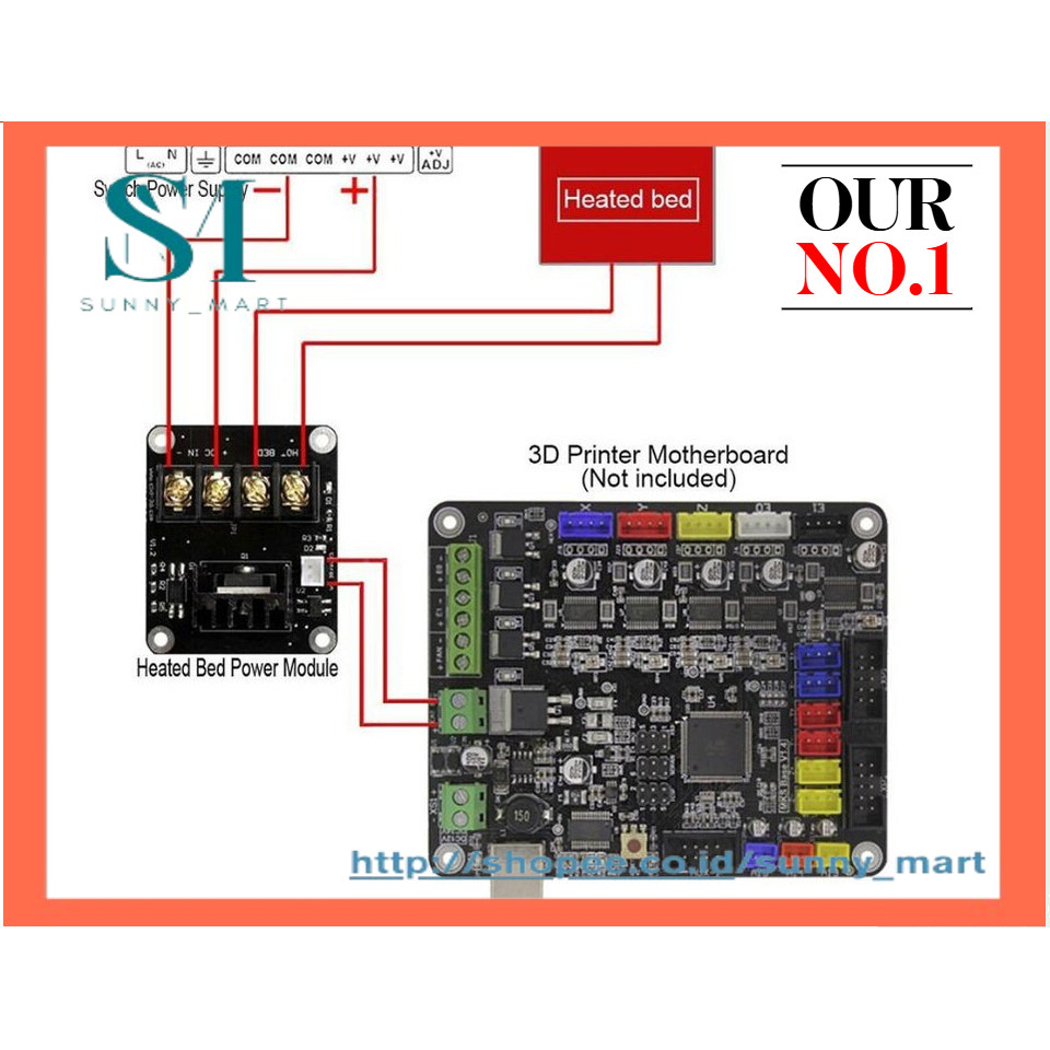 Jual New 3D printer Hot Bed MOSFET Power Expansion Board / Heat bed ...