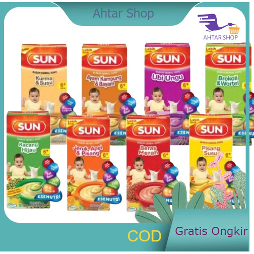 Jual Sun Bubur Bayi 6 Bulan Box 120 gr Sereal Susu Nutrisi MPASI Beras ...
