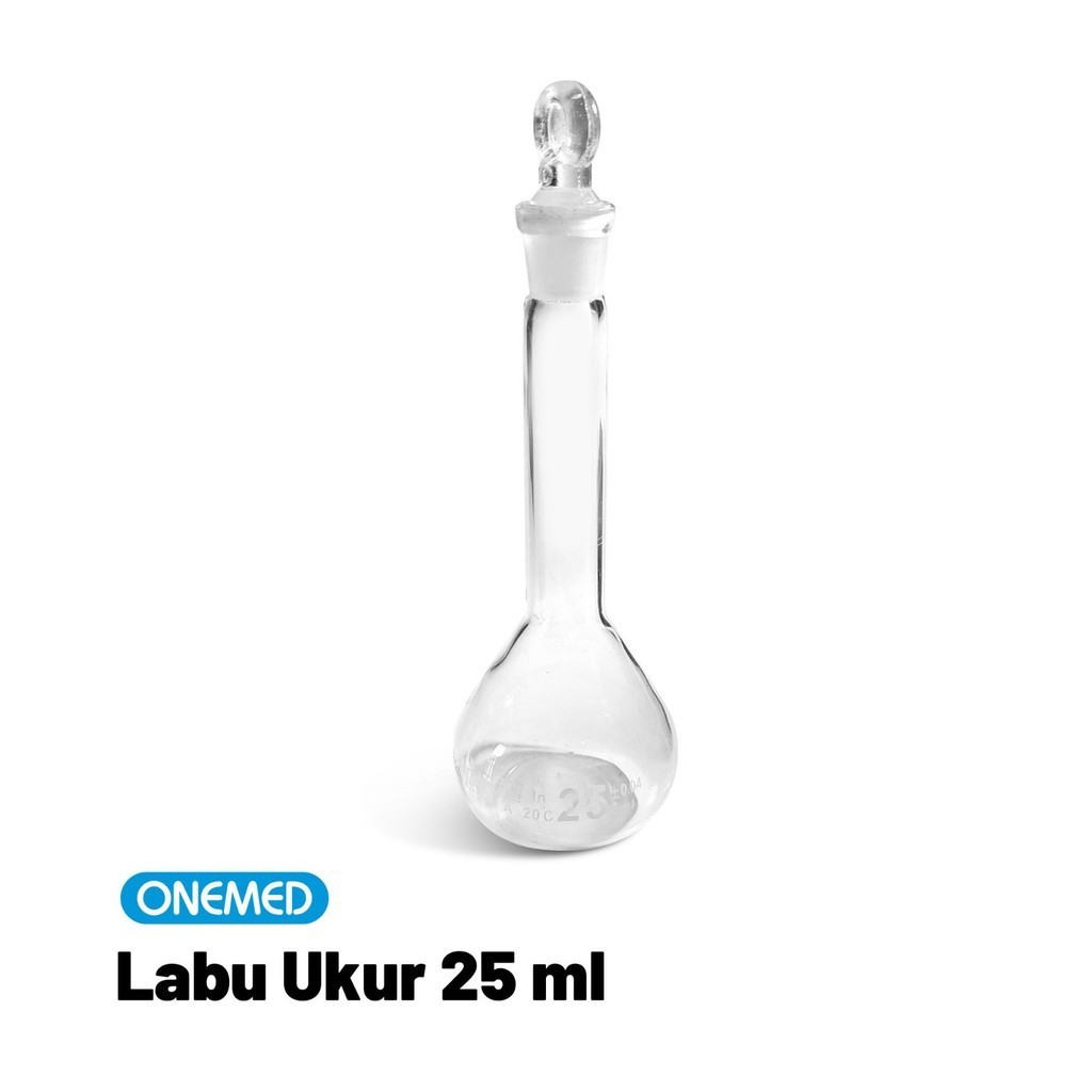 Jual ONEMED Labu Ukur Kaca Laboratorium - Volumetric Flask 25 ML BN ...