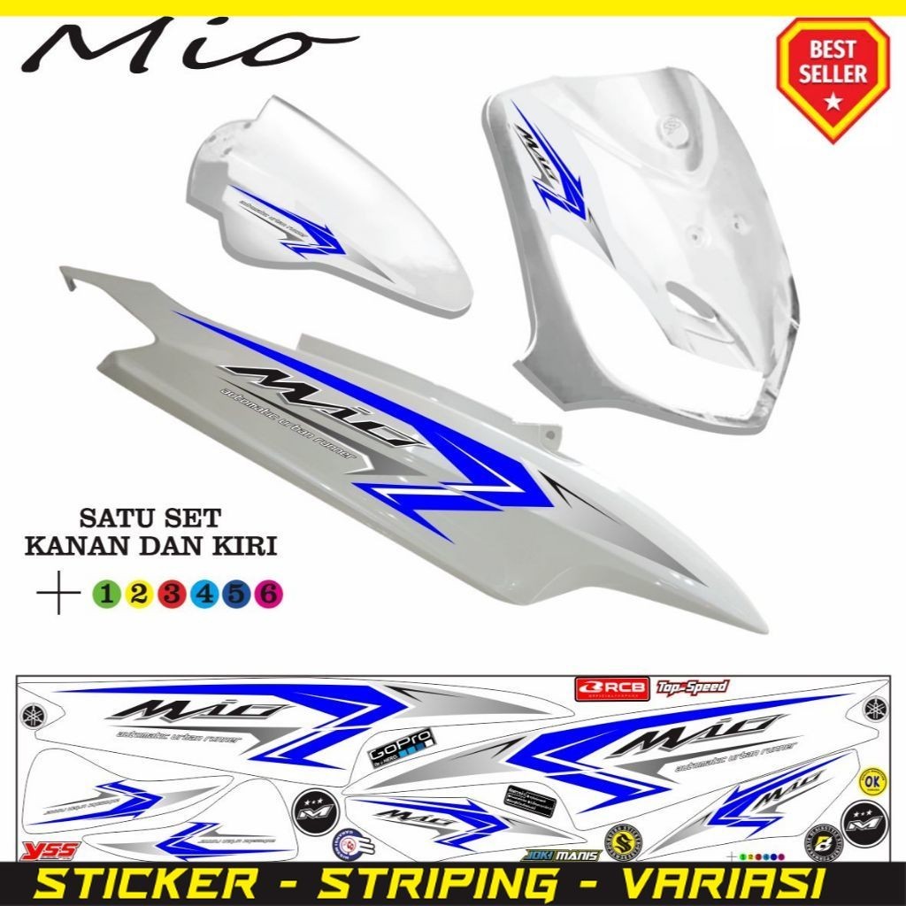Jual STRIPING STIKER MOTOR MIO SMILE / STIKER POLET MIO OLD CARBU ...