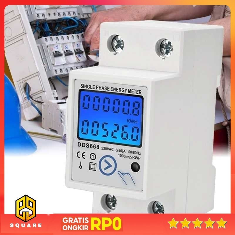Jual Aideepen Meteran Listrik Digital Din Rail kWh Meter Single Phase ...