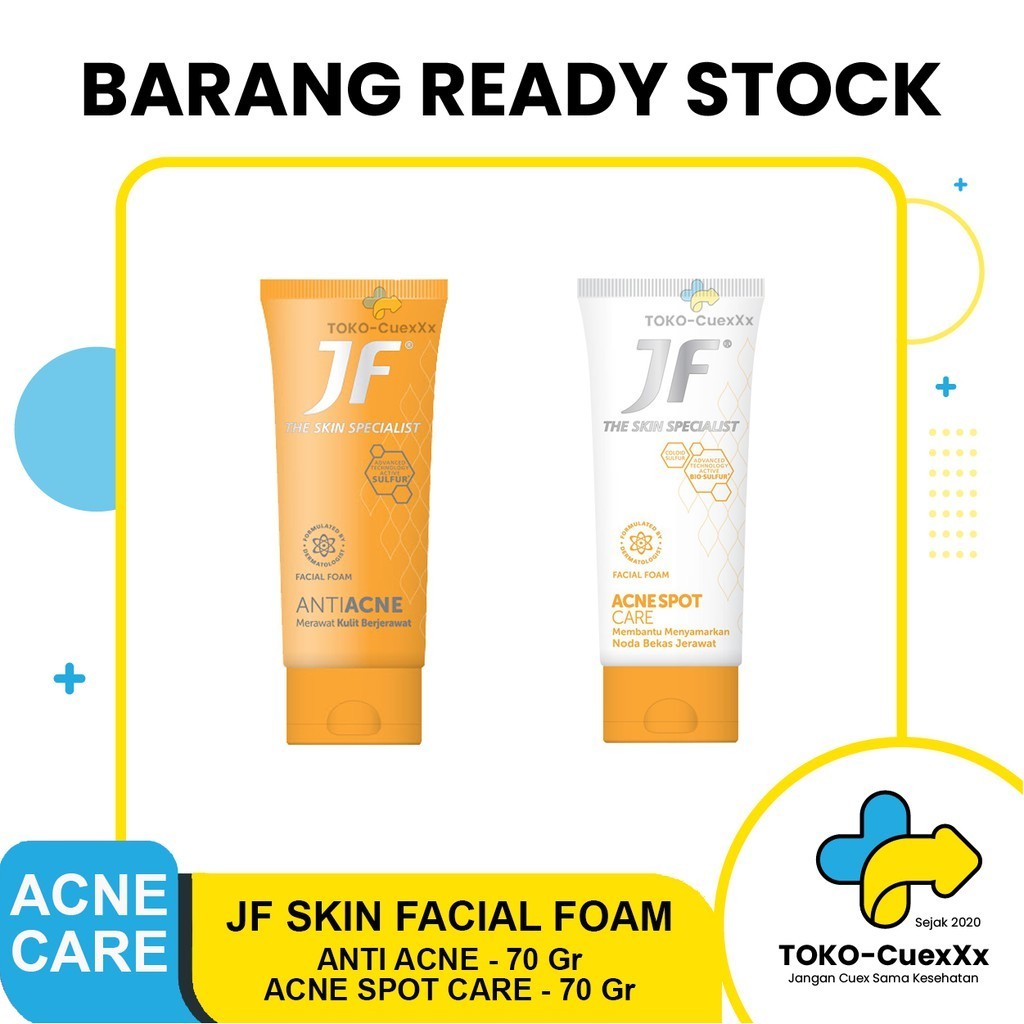 Jual JF SKIN FACIAL FOAM ANTI ACNE/ ACNE SPOT CARE 70GR SABUN WAJAH ...