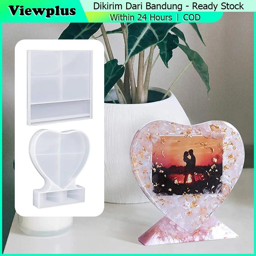 Jual Cetakan Resin Craft Frame Bingkai Foto Silikon Bentuk Hati / Photo ...