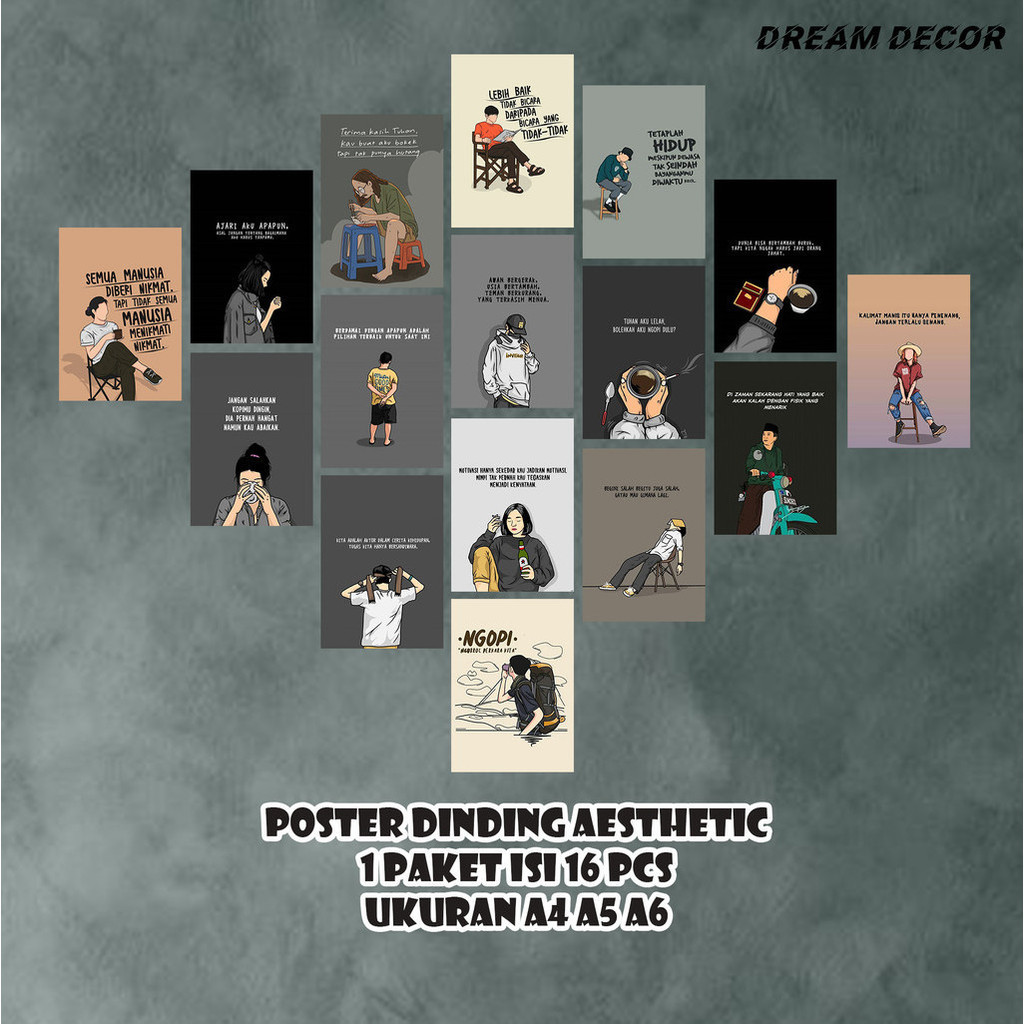 Jual Poster Dinding Kamar Tema Quotes Day Aesthetic Ukuran A4 A5 A6 ...