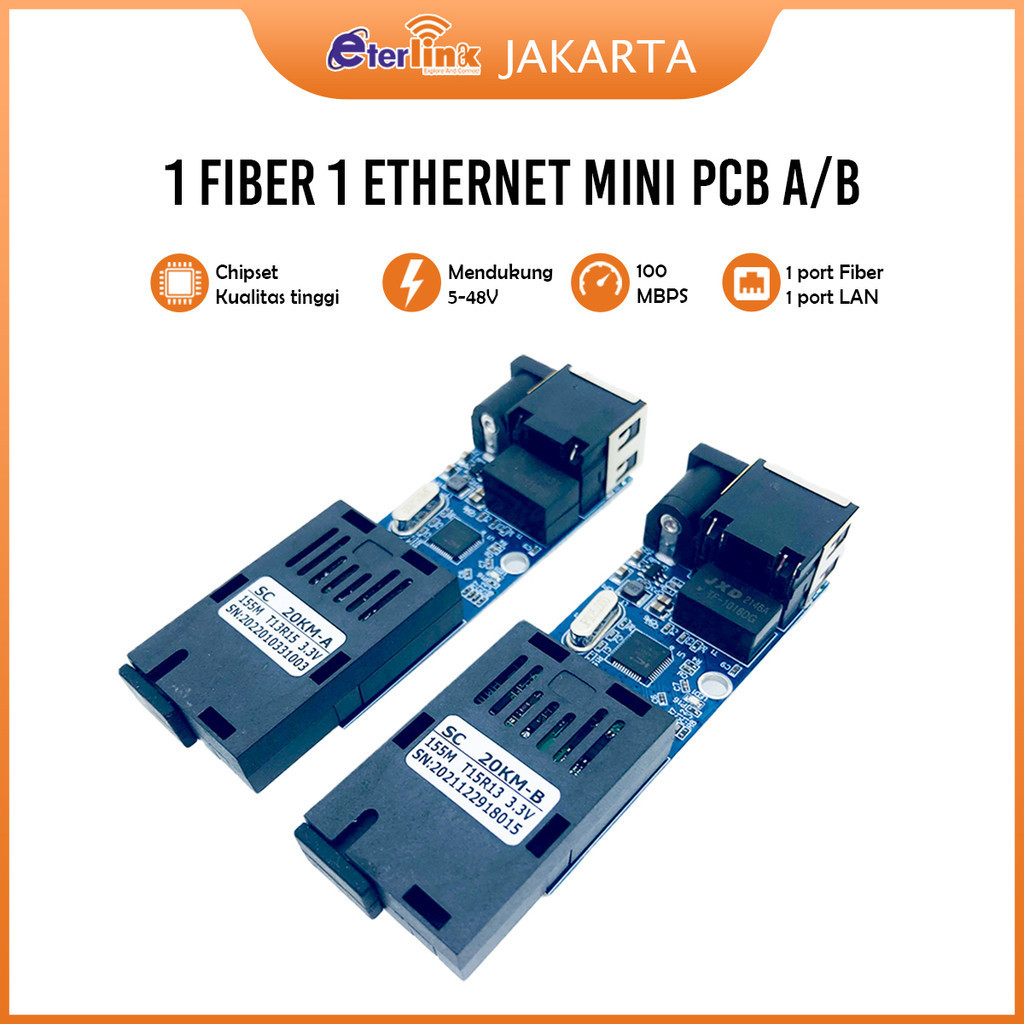 Jual MINI PCBA MEDIA KONVERTER 1 PORT FO 1 PORT LAN 10 / 100 MBPS ...