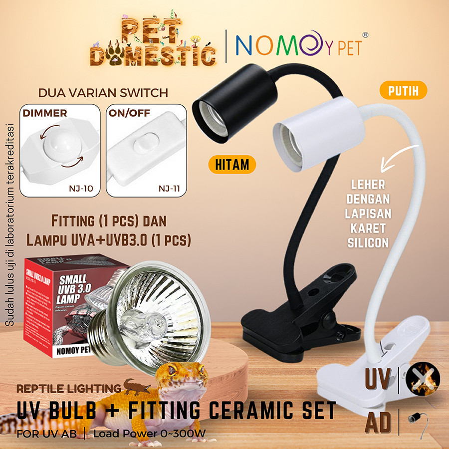 Jual FITTING DAN LAMPU KERAMIK JEPIT DIMMER + LAMPU UVA UVB PENGHANGAT ...