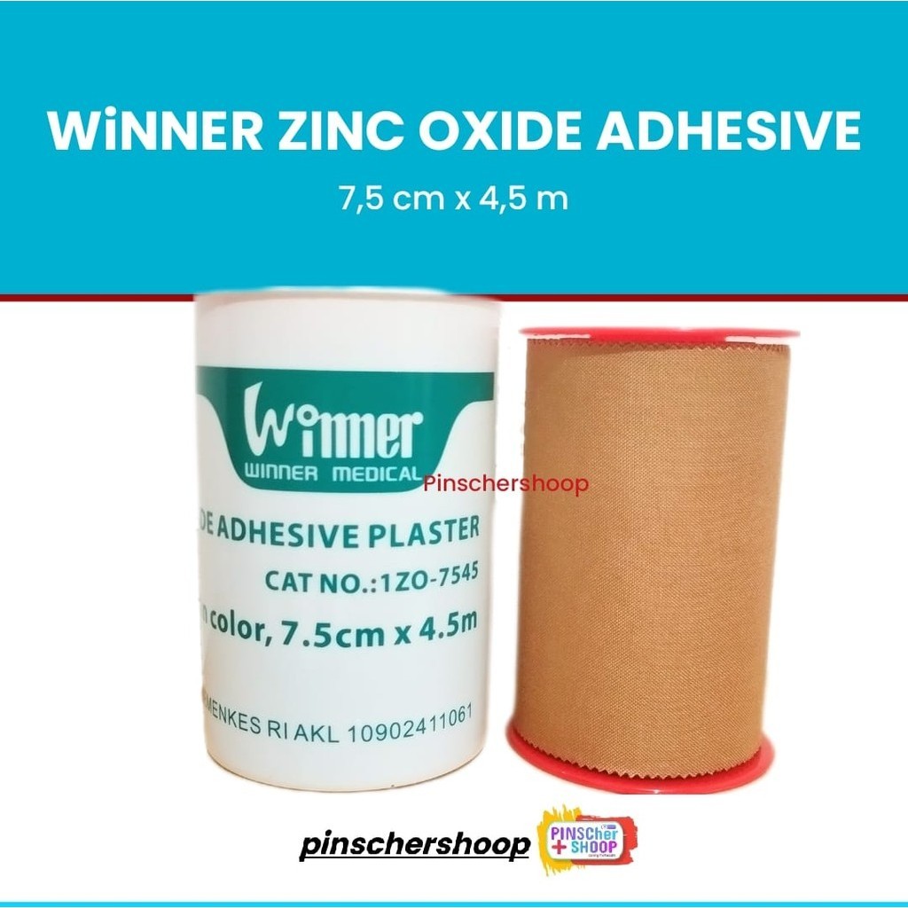 Jual Winner Zinc Oxide Adhesive Plester 7,5cm x 4,5m Plaster Kain ...