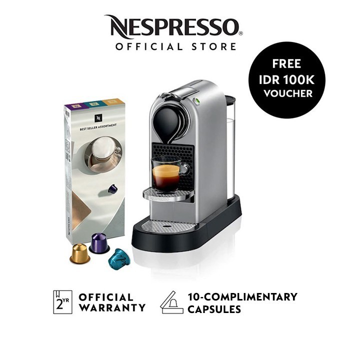 Jual Nespresso Citiz Coffee Machine Silver, Bundle With 30 Capsules ...