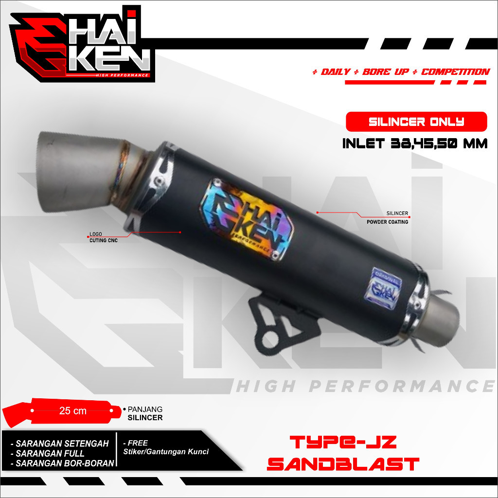 Jual Haiken special edition type jz sanblast coating silincer knalpot ...