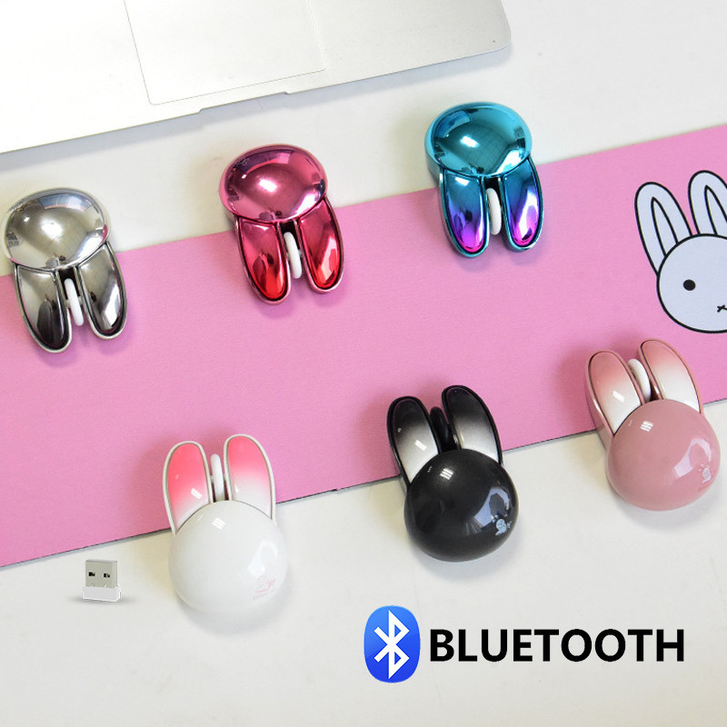 Jual 2.4g Wireless Bluetooth Mouse Mini Cute Kawaii Rabbit Shape Mice ...