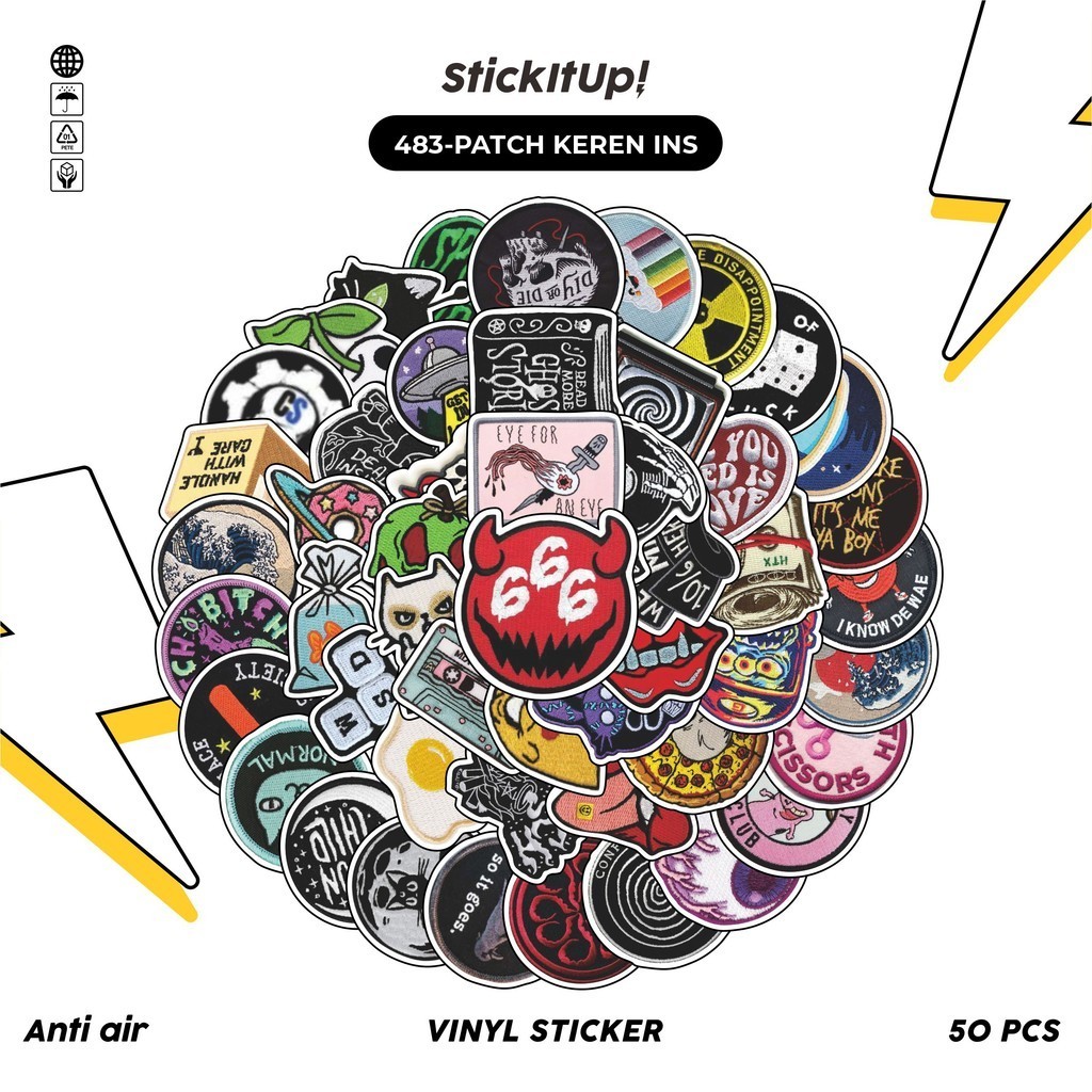 Jual COD 50 Pcs Stiker Pack Patch keren Culture Lucu Aesthetic Vynil ...