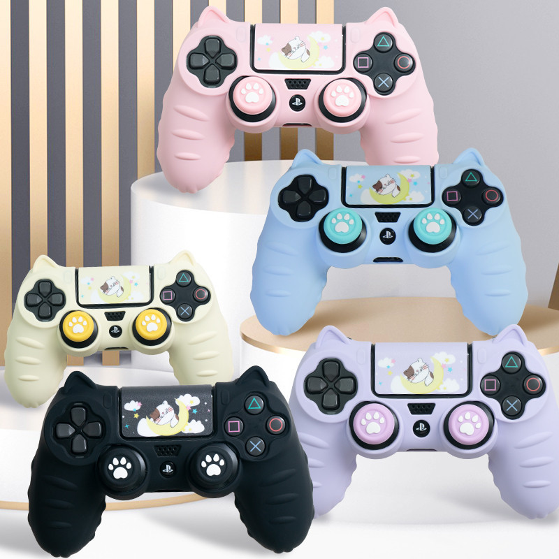 Jual Cat Paw Silicone Soft Protector Sticker Skin For Sony Dualshock 4 ...