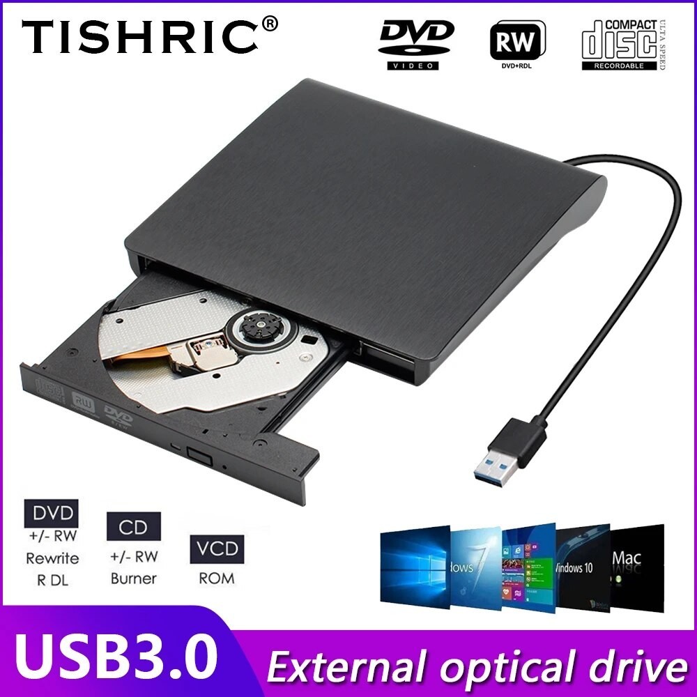 Jual TISHRIC DVD External USB3.0 Reader POP-UP Mobile DVD-RW CD Player ...