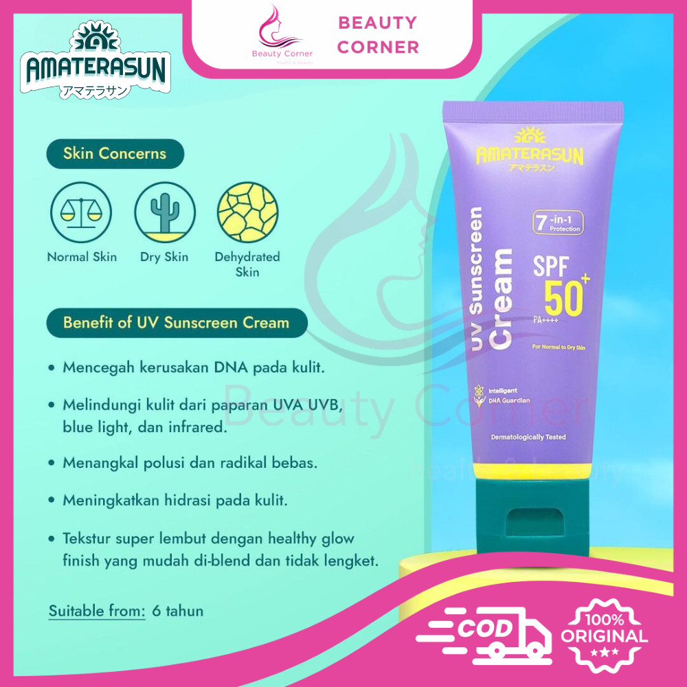 Jual Amaterasun UV Sunscreen Cream SPF 50+ PA++++ - 50gr | Shopee Indonesia