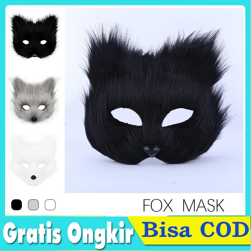 Jual Topeng Anime Cosplay bulu Kitsune Bunkasai Topeng Jepang Kitsune ...