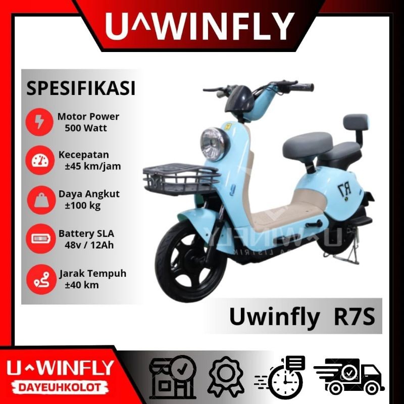 Jual Sepeda Listrik Uwinfly R7s 500Watt 48V 12Ah Garansi Resmi | Shopee ...