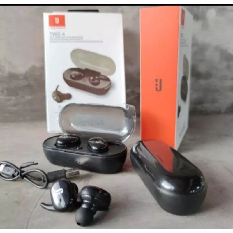 Jual Handsfree Headset Bluetooth JBL TWS 4 Mic Super Bass Dua Kuping ...