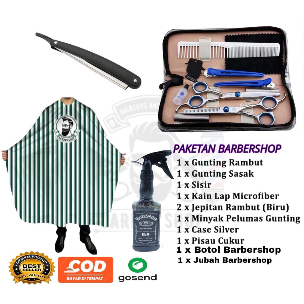 Jual Paket Alat Cukur Rambut Gunting Rambut Gunting Sasak Set Potong Rambut Lengkap Salon ...