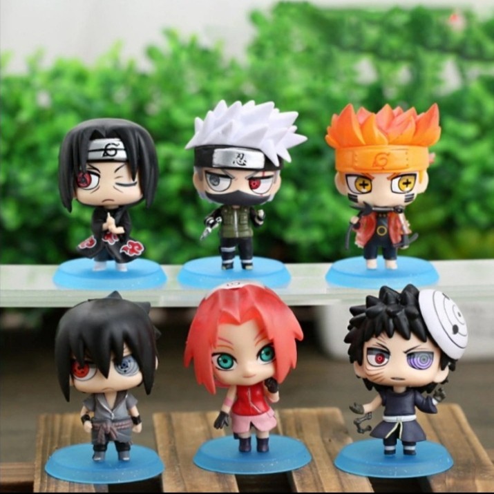Jual Figure Naruto Kakashi Sasuke Itachi Obito set 6 Naruto tatakan ...