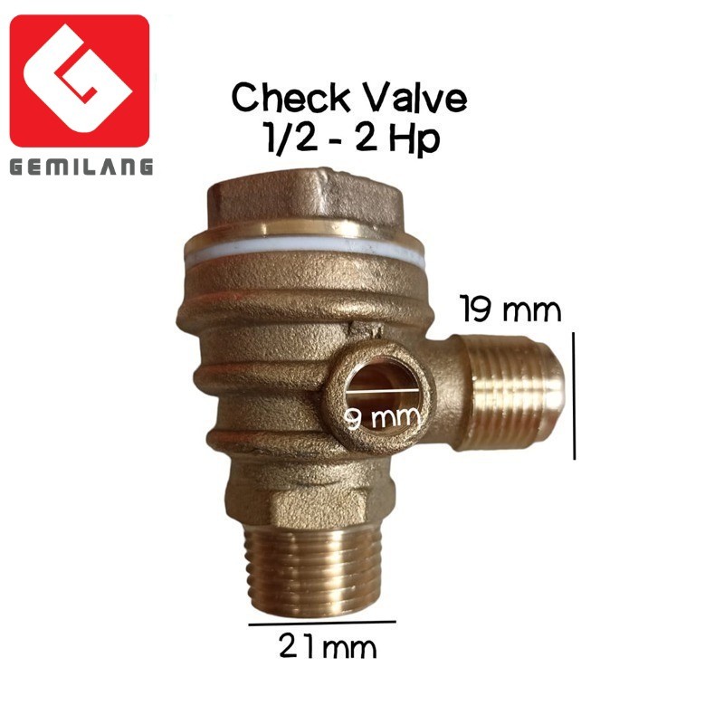 Jual Check Valve Katup 1 Arah Kompresor Type 1/2 Hp - 2 Hp Tekanan 16 ...