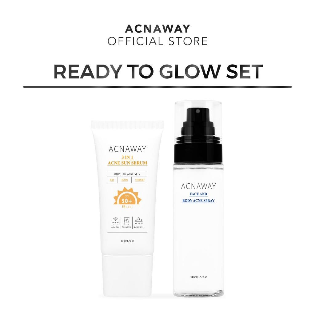 Jual ACNAWAY Bundle 2 in 1 Acne Sun Serum + Acne Face and Body Spray ...