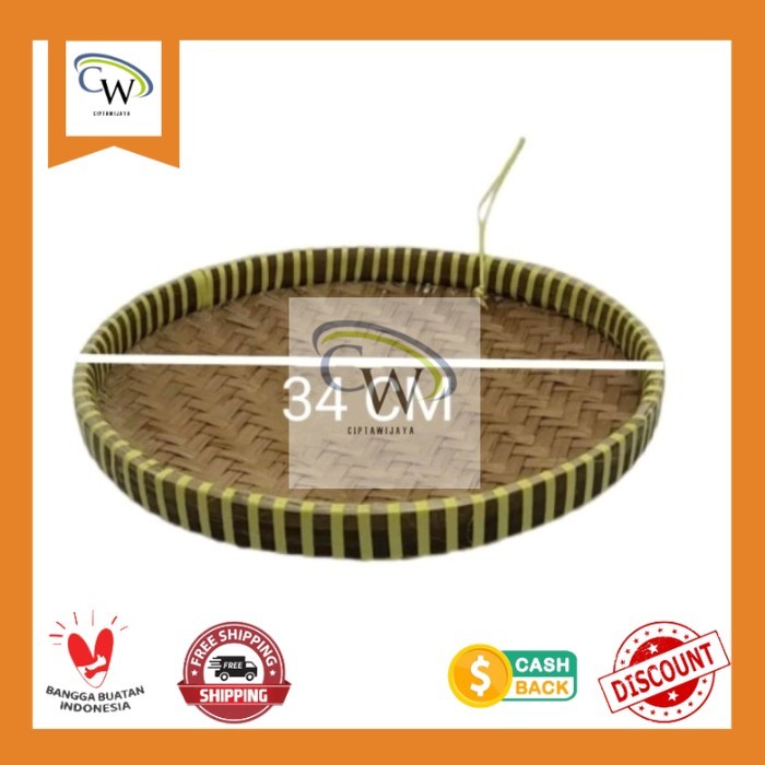 Jual Tampah Bambu kecil 34 cm/ Tampah kue/Tampah tumpeng/ Nampan bambu ...