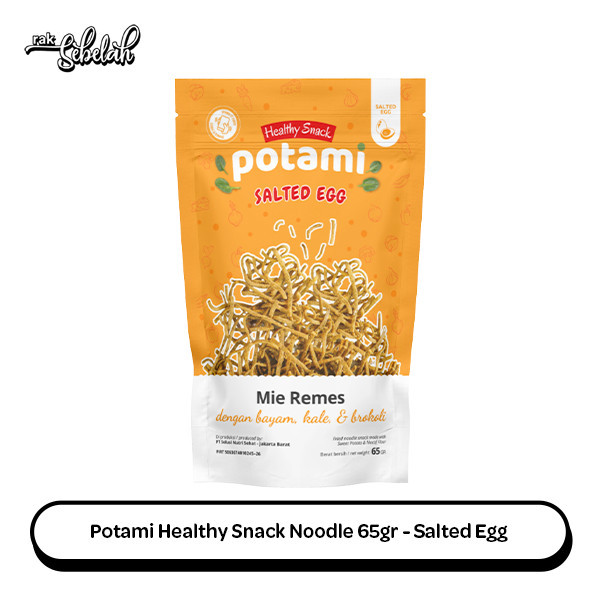 Jual Potami Healthy Snack Noodle Rasa Salted Egg 65g - Camilan Sehat ...