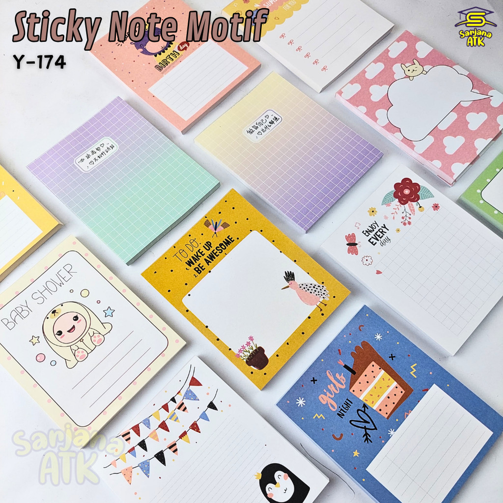Jual Sticky Note Motif Lucu 50 Lembar/Cute Memo Ucapan/Sticky Note ...