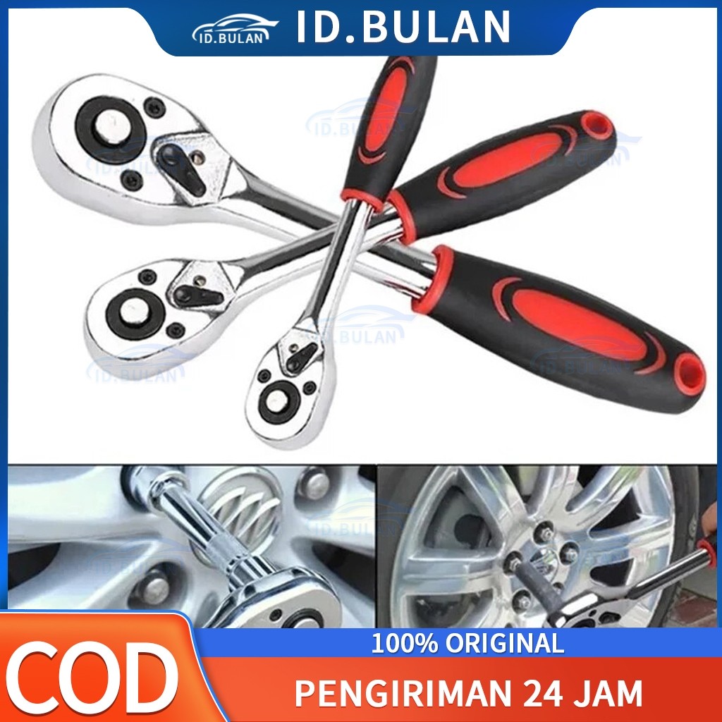 Jual Kunci Ratchet Ratchet Wrench 24 Gerigi 1/2 inch Chrome / Socket ...