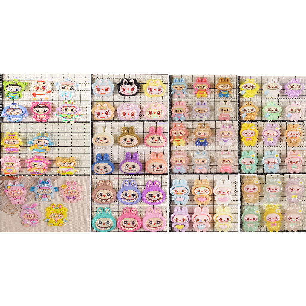 Jual J3 DIY Resin Labubu Sticker 3D Karet timbul resin kreatif | Shopee ...