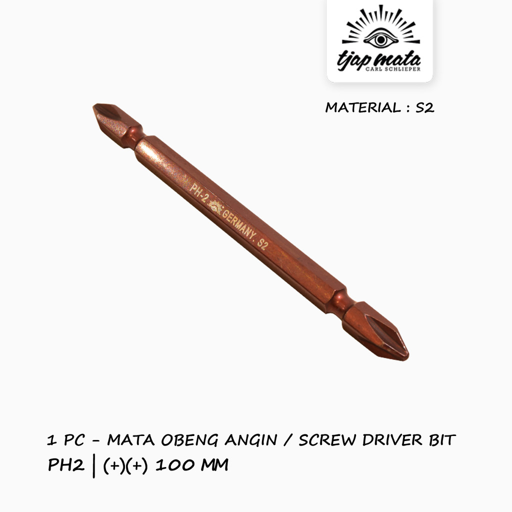 Jual TJAP MATA / CAP MATA Mata Obeng Angin / Screw Driver Magnet (S2 Material) PH2(+)(+) 100 MM ...