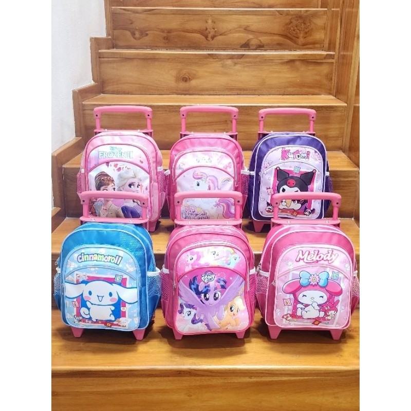 Jual GV56YR TAS DORONG TROLLEY ANAK PAUD / PLAY GROUP PEREMPUAN GAMBAR ...