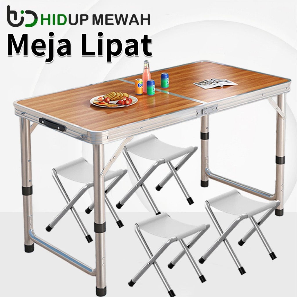 Jual TT09 Meja Koper Aluminium 120x60CM Meja Lipat Portable Meja Lipat ...