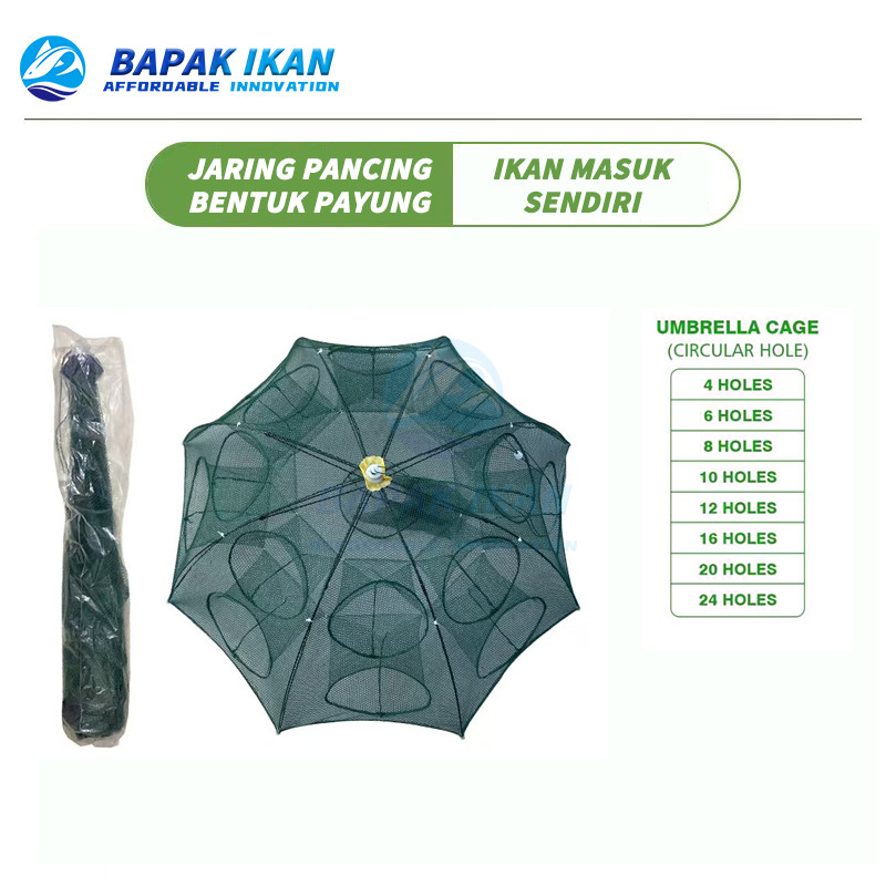 Jual Perangkap Ikan Bubu Payung Multi Hole (4 Lubang-24 Lubang) /bubu payung 8 lubang/Jala ...