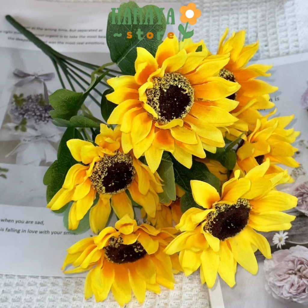 Jual HAHAYA - Bouquet bunga SUNFLOWER 7cbg Diameter 9cm Matahari ...